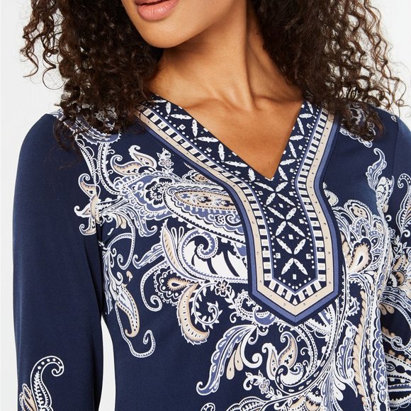 JM Collection | Dresses | Jm Collection Printed Studded Dress | Poshmark